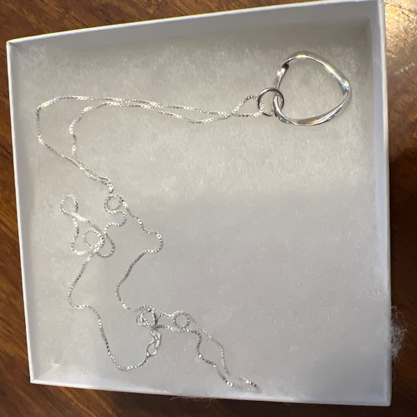 Mobius Circle Sterling Silver Necklace, Infinity Loop Pendant Jewelry ...