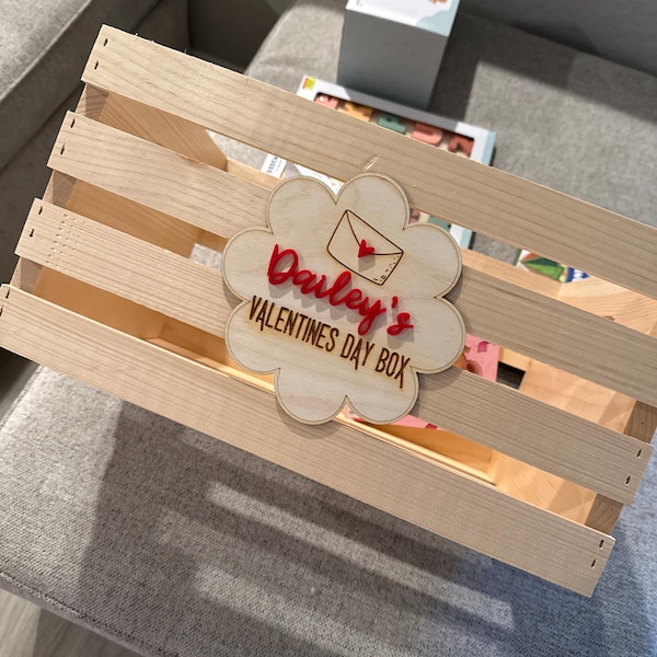 Custom Wooden Valentine’s Day Crate Name Sign – Personalized Nameplate ...