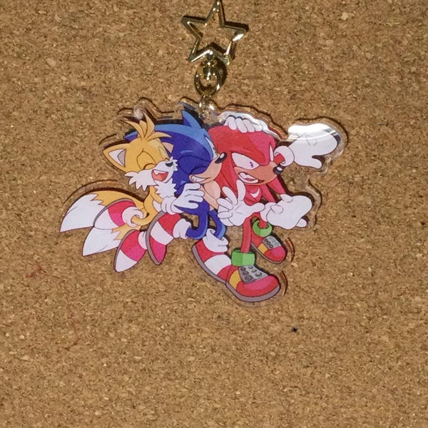 Super Sonic & Shadow Spinning Acrylic Keychains - Etsy