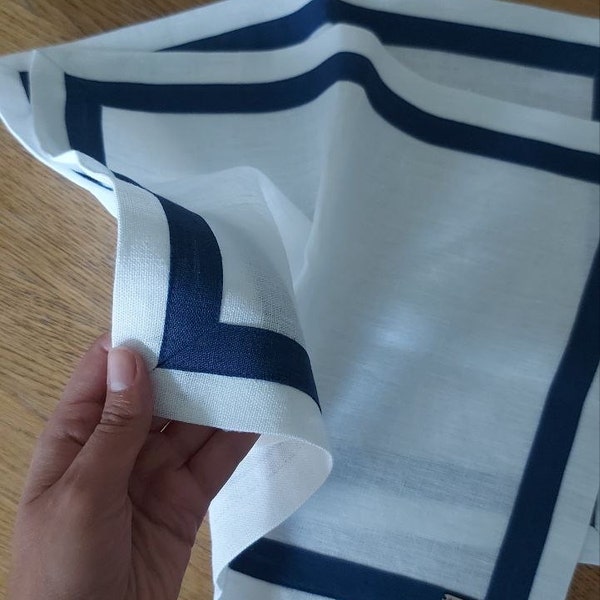 Linen Placemat With Edging. Softened Linen Placemat. Dinner Table ...