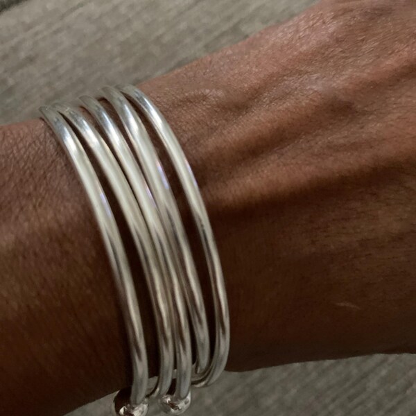 Sterling Silver Bangles, 7 Design Bangles Set*handmade Bangles off All Occasion* Stackable ...