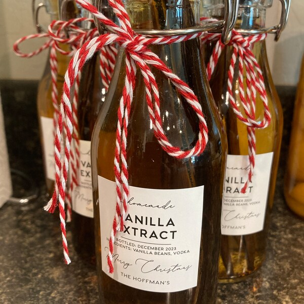 Personalized Vanilla Extract Labels Set • Stickers for Holiday Gifts ...