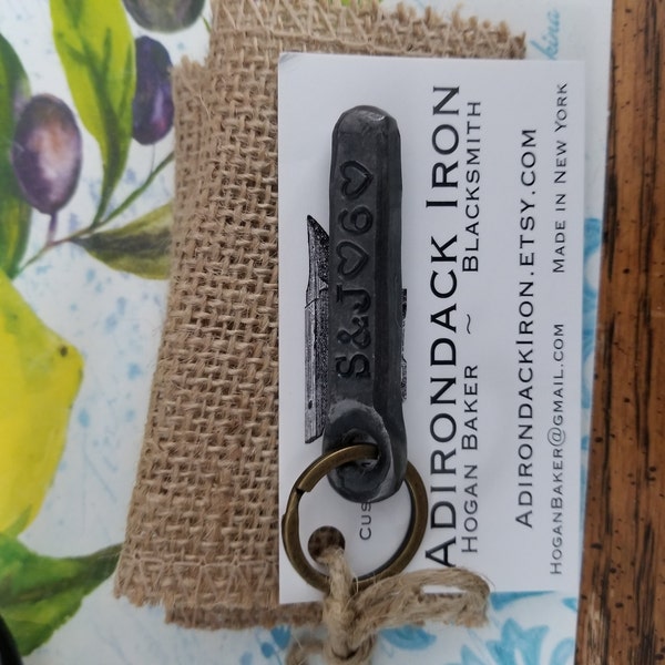 Iron Anniversary Gift, 6th Anniversary Key Chain. Blacksmith Forged ...