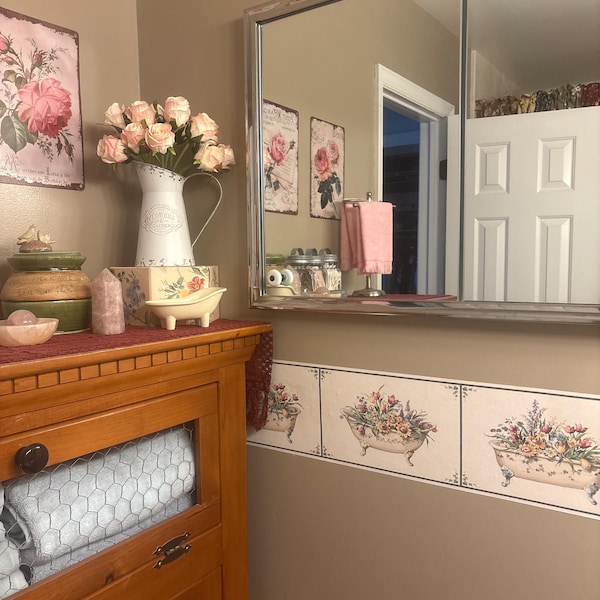 Country Kitchen Wallpaper Border, Primitive Folk Art Home Baking ...