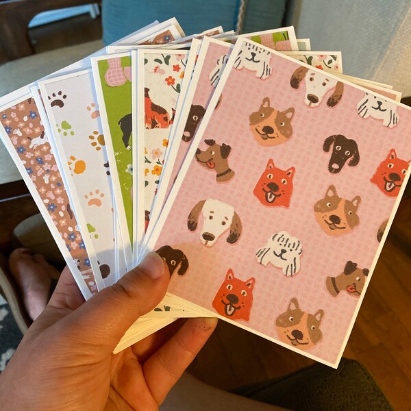 Dog Note Cards /set of 12, Budget EZ, Blank Inside, for Dog Lovers - Etsy