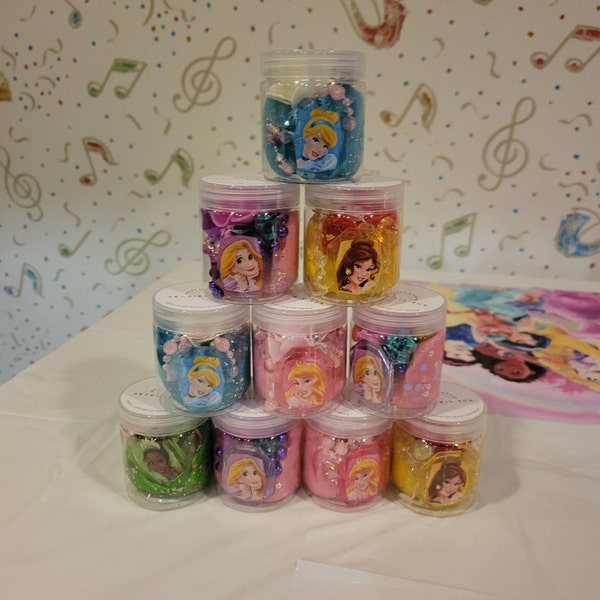 PRINCESS Play DOUGH JARS and Sensory Kit Party Favor - Girls Birthday ...