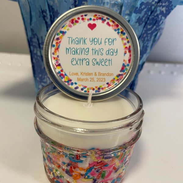 Bulk Rainbow Sprinkle Birthday Cake Scented Candle Favors: Baby Shower ...