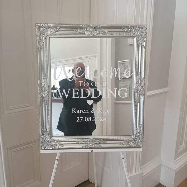 Welcome Sign Vinyl for Weddings - Personalised With Names & Date ...