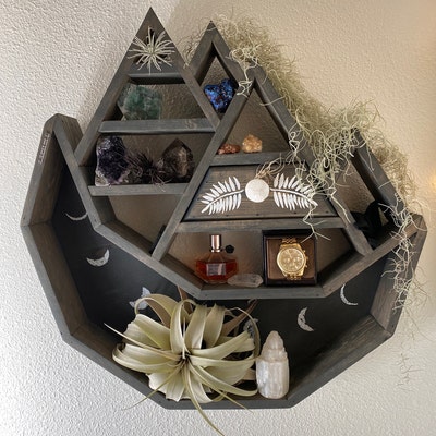 Moon Shelf, Mountain Shelf, Triangle Shelf, Witch Decor, Floating Shelf ...