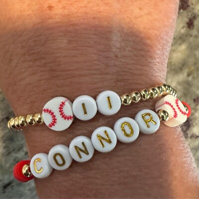 Custom Bracelet Stack Beaded Name Bracelet Mama Stackable Bracelets Heishi Clay Bead Word ...