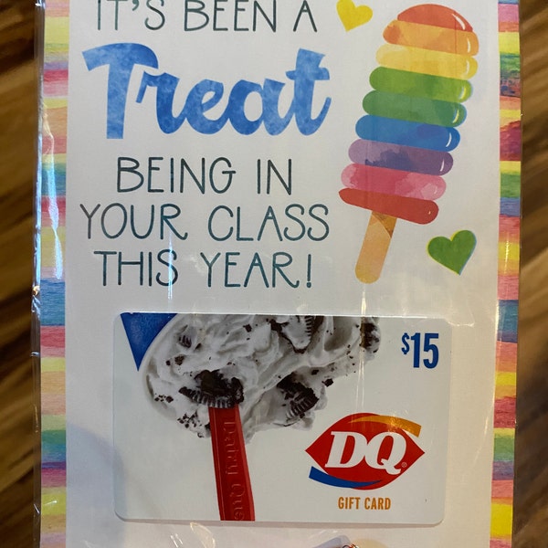 PRINTABLE It's Been a TREAT Being in Your Class This Year! Gift Card ...