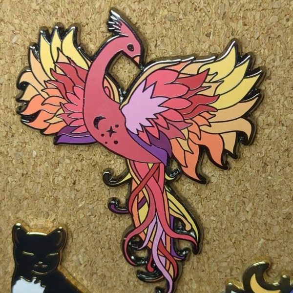 Phoenix Enamel Pin Phoenix Pin Magical Pin Magic Pin Mythological ...