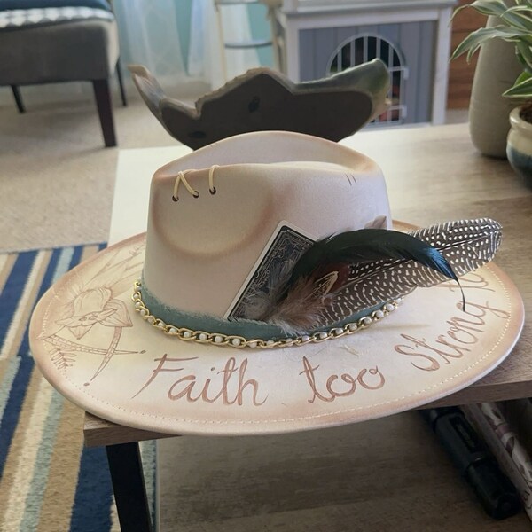 Tyler Childers Custom Hand Burned Wide Brim Fedora Hat | Floral ...