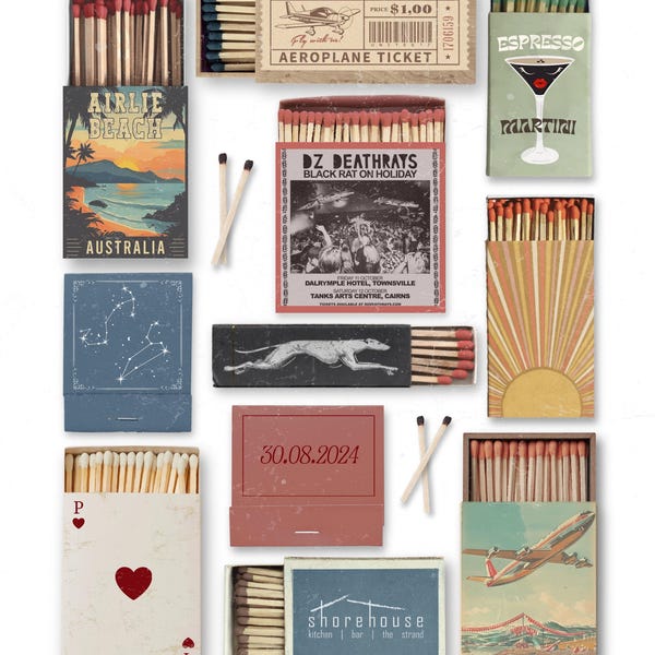 Two Black Vintage Blank Matchbox Templates | Digital Download - Etsy