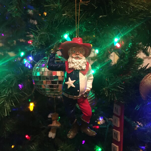 Texas Christmas Ornament - Cowboy Santa - Etsy