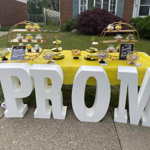 30" Tall Large Prom Table Base Foam Letters | 8” Deep Letters | Party ...