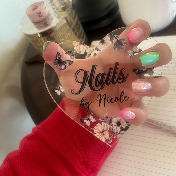 New! Custom Nail Logo| 3D Acrylic Nailfie Photo Prop, Nail Technician ...