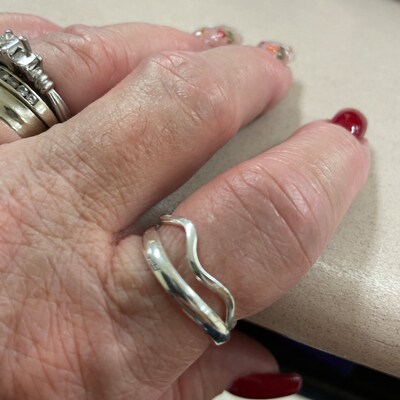 Wavy Thumb Ring, Solid 925 Sterling Silver Thumb Ring, Finger Ring ...