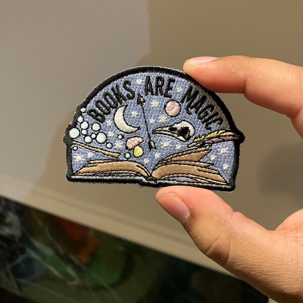 Books Are Magic Iron on Patch - Embroidered Patch - Book Gifts - Etsy