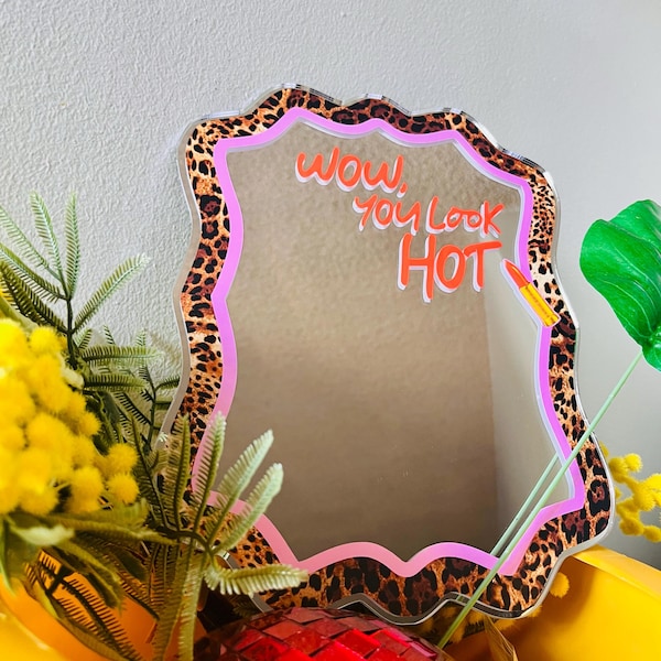 Leopard & Lippy Mirror - 2x Sizes - Etsy