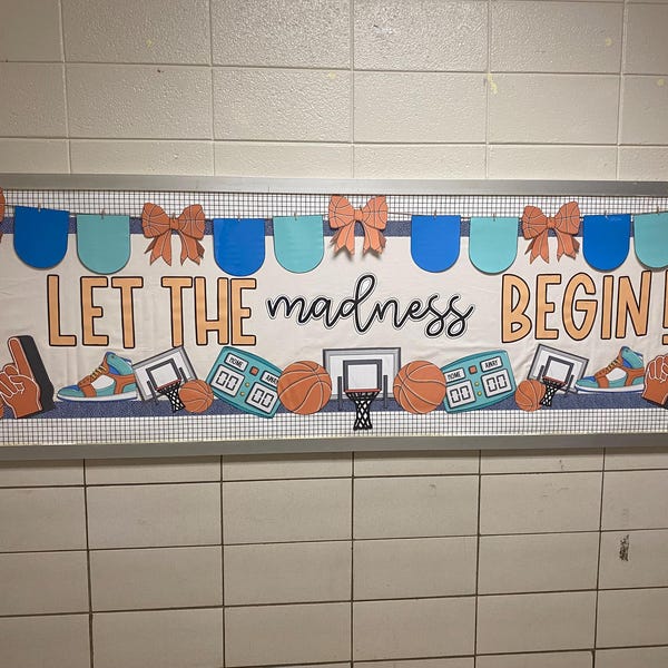 March Madness Bulletin Board Kit | Basketball Bracket | Basketball ...