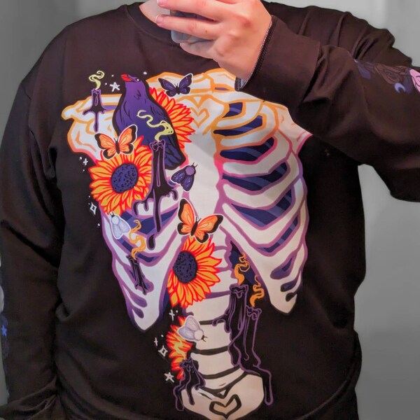 Nonbinary Subtle Pride Ribcage Sweatshirt | Enby Sweater, Nonbinary ...