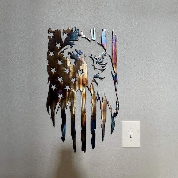 American Flag Eagle Wall Art DXF File Only - Etsy