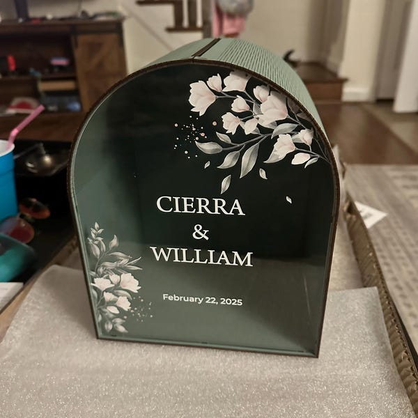 Custom Wedding Card Box, Boho Wedding Card Box With Slot, Personalized ...