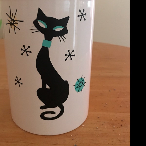 Atomic Starburst Cat Decal MCM - Etsy