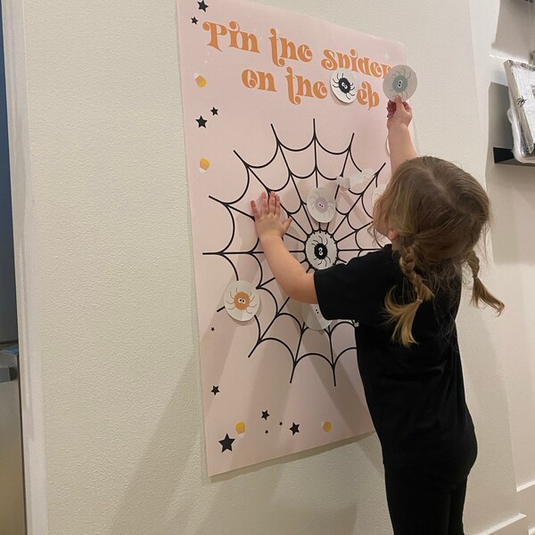 Pin the Spider on the Web Game - Printable Pin the Tail Birthday Party ...