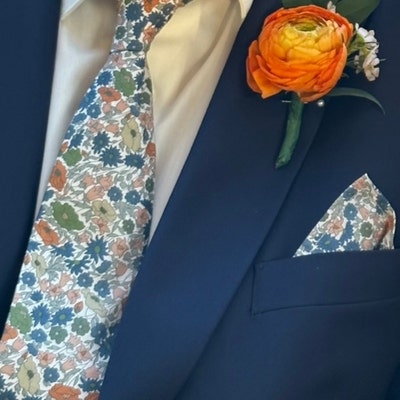 Liberty Print Men's Necktie Made in Poppy & Daisy Floral Necktie in ...