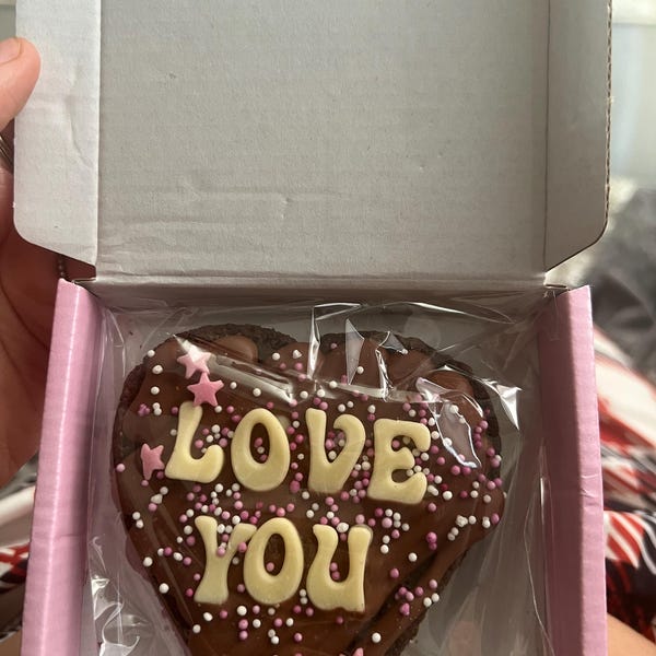 Mini Heart Brownie Slab / Postal Brownies / Letterbox Brownies / Love ...