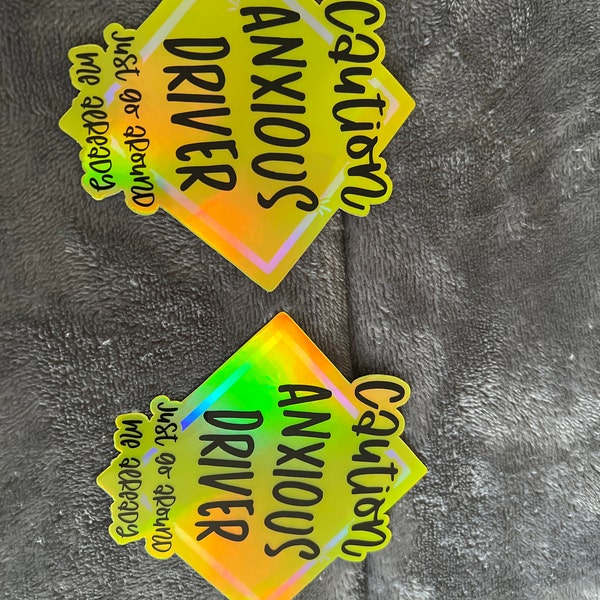 Anxious Driver Bumper Sticker, Caution Anxious Driver, I Hate Driving ...