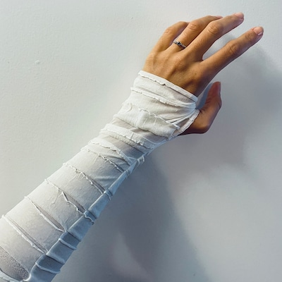 White Straight Jacket Bandage Arm Covers Frankenstein Bride Halloween ...