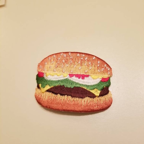 Cheeseburger Applique Patch - Embroidered Hamburger Burger Food Badge 2 ...