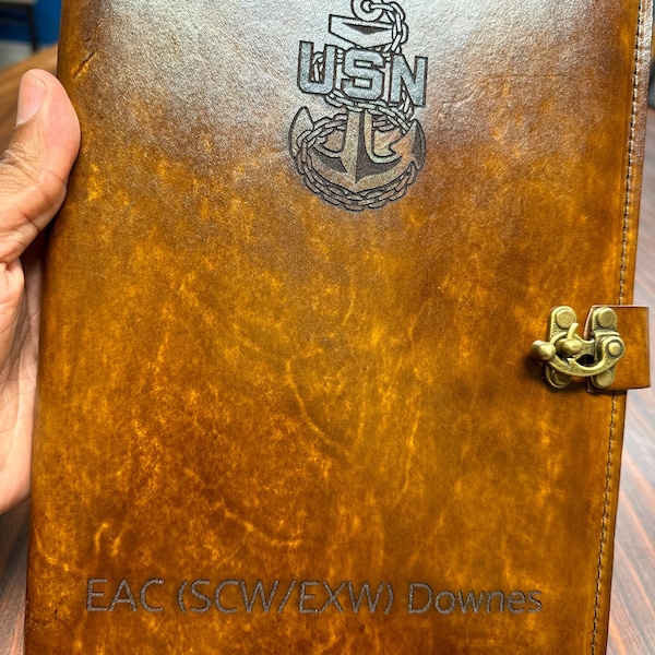 Single Anchor, Navy Chief Charge Book, Leather Journal Cover, Log Book ...
