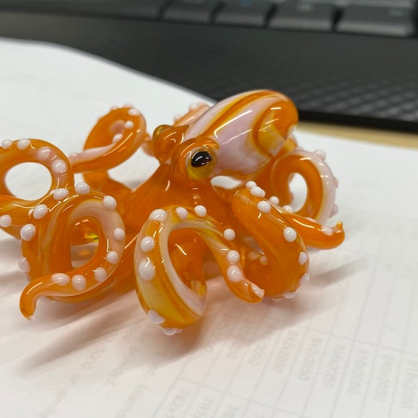 Blown Glass Octopus Glass Figurine Octopus Glass Ocean Octopus Kraken ...