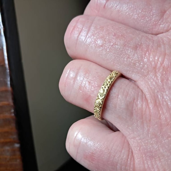 Antique Wedding Ring | Baroque Vintage Wedding Band | Italian Style in ...