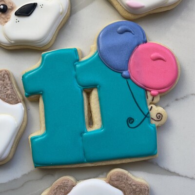 Number Eleven 11 With Balloons Cookie Cutter Eleventh Birthday Party ...
