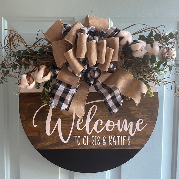 Cozy Cabin Round Welcome Sign, Rustic Farmhouse Décor, Front Porch ...