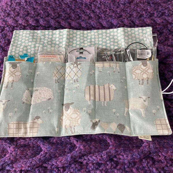Interchangeable and Double Pointed Needle Case With Turquoise Sheep ...