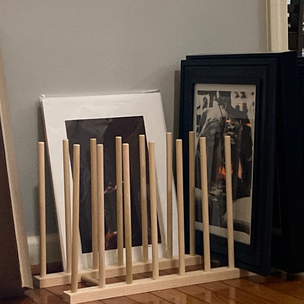 Art Storage Rack - Wooden Dowel - for Framed Art, Picture Frame, Canvas ...
