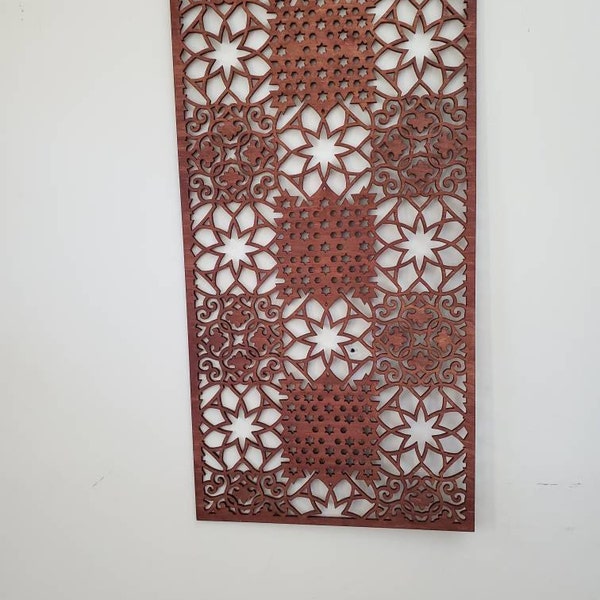 Moroccan Style Wall Panels, Wood Home Decor, Arabic Wall Art, Wood Tile ...