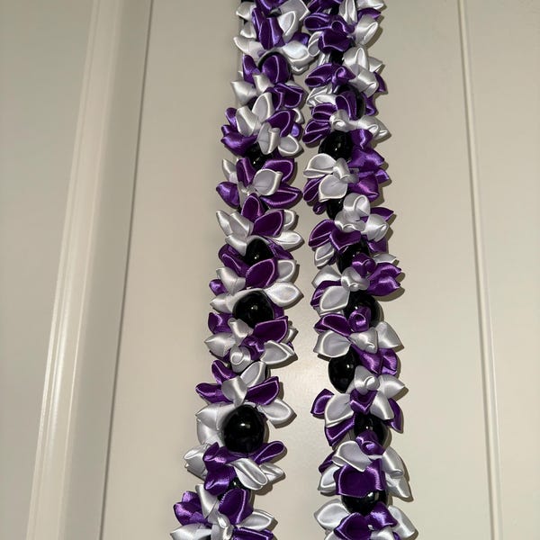Toropical Flower Hawaiian Ribbon Lei,graduation Lei,anniversary Lei ...