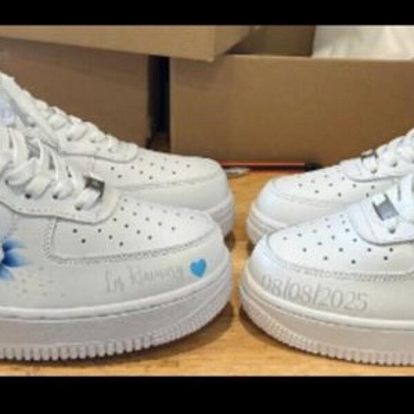 Bridal Air Force 1 Butterfly Floral Embroidered Sneakers • Bridal Shoes ...