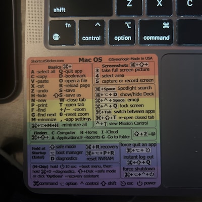 Excel for Mac Cheat Sheet Reference Guide Shortcut Sticker Black Vinyl ...