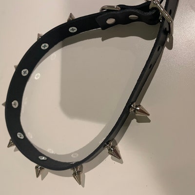 Leather Punk Collar With 9 Spikes - Etsy