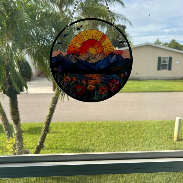 Sun Moon Suncatcher Sun ACRYLIC Window Hanging, Moon With Faces Light ...