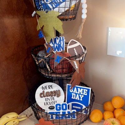 Football Tiered Tray Set,fall Football Tray Set,fall Signs,ballgame ...