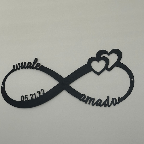Personalized Wedding Gift for Couple Custom Infinity Sign Wedding Date ...